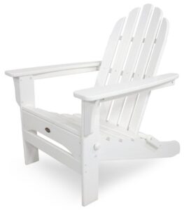 trex outdoor furniture by polywood txa53cw cape cod folding adirondack chair, classic white