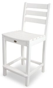 trex outdoor furniture monterey bay counter side chair, classic white