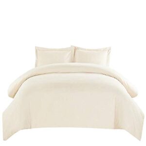 royal hotel's solid ivory 550-thread-count 3pc king/cal-king duvet-cover 100-percent cotton, sateen solid