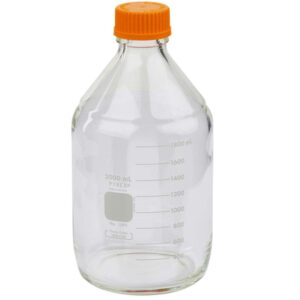 pyrex 1395-2lcnea 2l round media storage bottles, with gl45 screw cap, e, glass