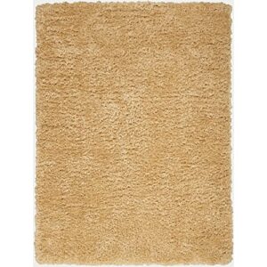 nourison lush shag modern & contemporary gold 7'10" x 9'10" area -rug, easy -cleaning, non shedding, bed room, living room, dining room, kitchen (8x10)" }