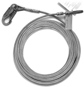 guardian fall protection 10461 4-foot vinyl coated galvanized cable choker anchor with 3-inch o-ring and snaphooks