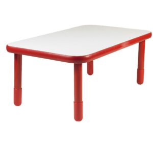 children’s factory-ab745rpr20 baseline 48"x30" rect. table, homeschool/playroom furniture, kids activity table for preschool/classroom learning, 20" legs, red