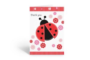 stonehouse collection cute monkeys kid - baby thank you note card - 10 boxed cards & envelopes (ladybug)