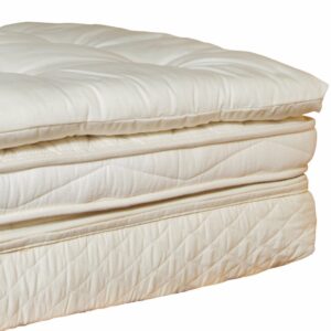 holy lamb organics quilted wool deep sleep mattress topper - full