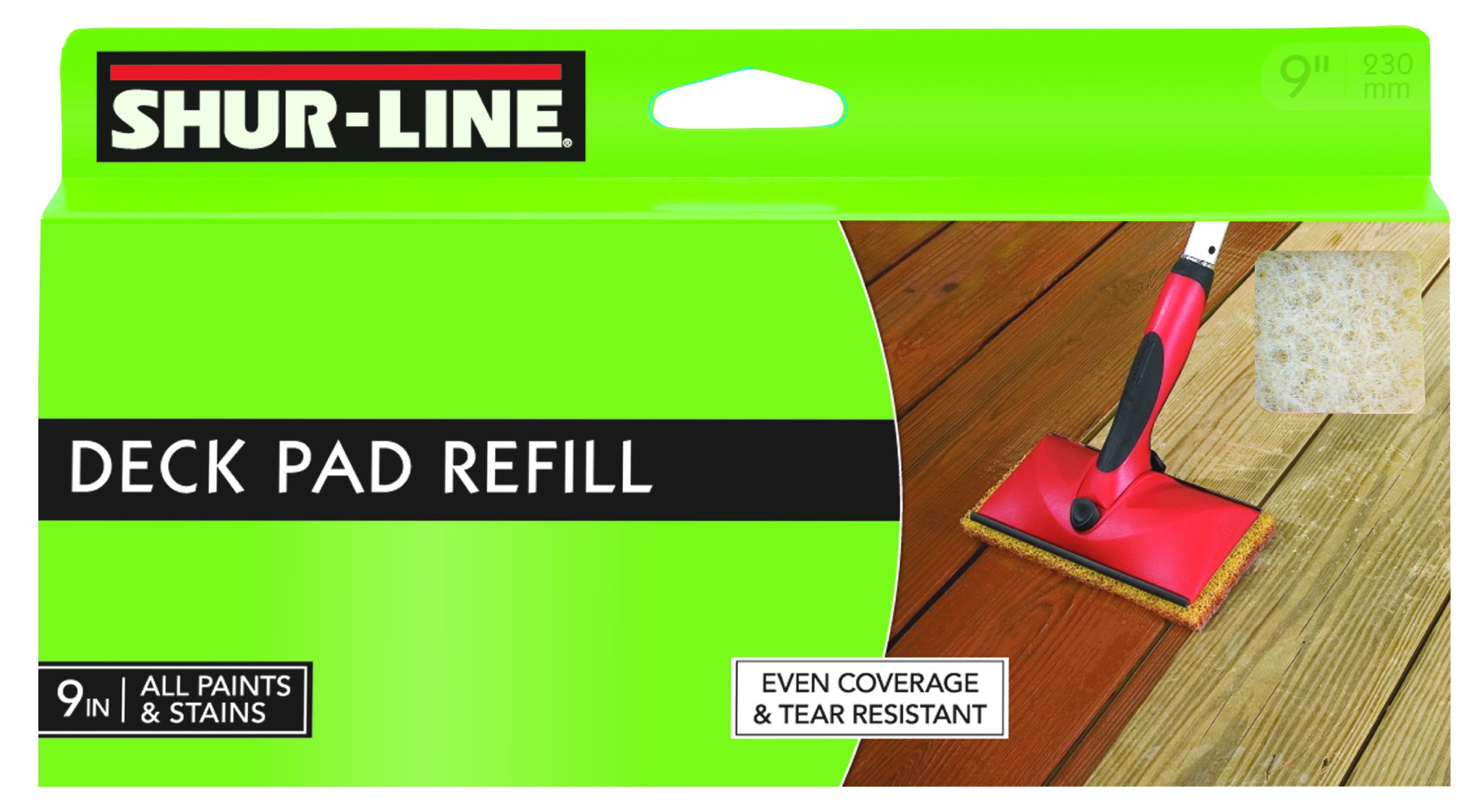 Shur-Line 2006127 3955109 Tear Resistant Deck L X 4.9 in W, 9-Inch Stain Pad Refill