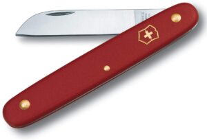 victorinox 3.9050.b1 floral knife straight blade red 55mm universal knife for florists and gardeners in vx red 3.7 inches, standard size