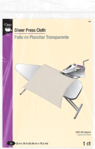 dritz sheer, 22" x 30", silk organza press cloth, 22 x 30-inch, white