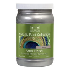 qt modern masters me150 silver metallic paint collection, satin water-based decorative metallic paint