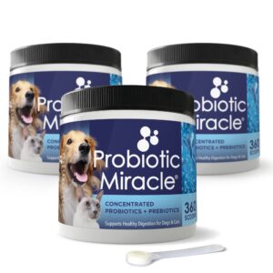 nusentia probiotic miracle for dogs and cats (3 bundle) save $13. eliminate diarrhea, constipation, loose stool, yeast and more. made in usa. gmp certified