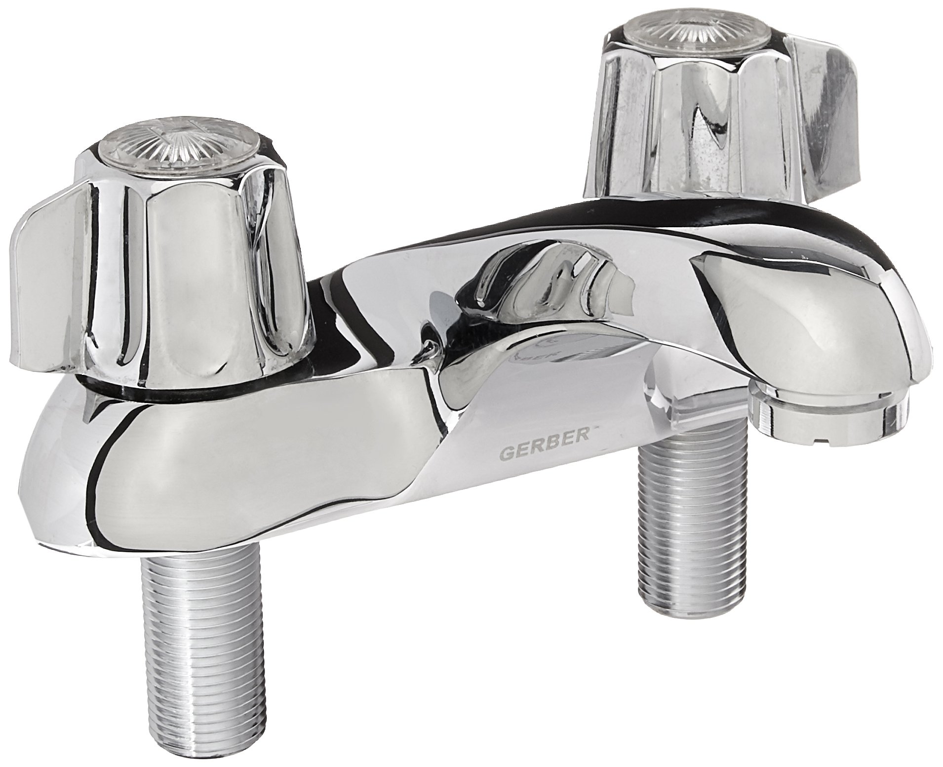 Gerber Classics Two Handle Centerset 3-Hole Bathroom Faucet with Metal Handles with Hot cold Indicators, Chrome G0043431, Utility Lavatory Sink Faucet