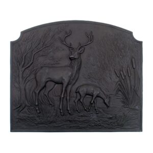 minuteman international deer cast iron fireback, black