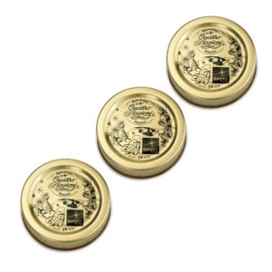 bormioli rocco naaa rocco 2-1/4", 56mm quattro stagioni, 3 pack of 56 mm lids, gold