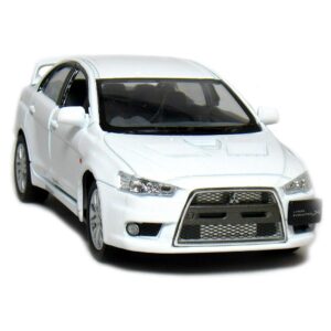 kinsmart 2008 mitsubishi lancer evolution x 1:36 scale 5" white