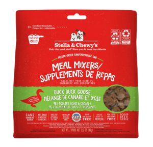 stella & chewy's freeze dried raw duck duck goose meal mixer – dog food topper for small & large breeds – grain free, protein rich recipe – 3.5 oz bag