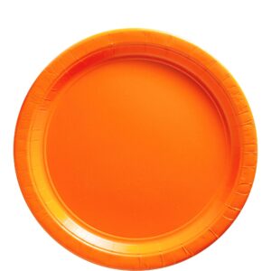 amscan ami 650013.05 orange big party pack dinner plates (50 count), 9-inch, 1, orange