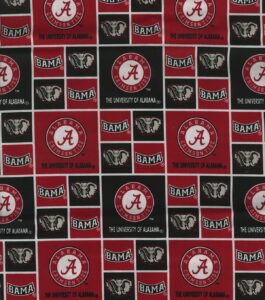 cotton university of alabama crimson tide college team sports cotton fabric print by the yard