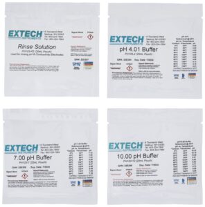 extech ph103 tripak buffer pouches 4, 7 and 10 ph with rinse solution kit