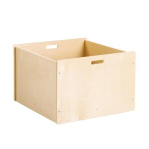 kaplan early learning wooden 4-sided block storage box on heavy-duty wheels with handles for easy mobility and storage