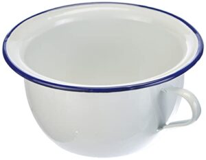 ibili chamber pot blanca 3,5 l of enamelled steel, white/blue, 24 x 24 x 12 cm