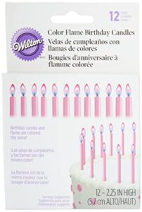 wilton flame pink candles, 12 count