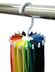 closet complete twirling tie rack / hanger organizer / belt rack, rotates 360 degrees, holds 20 ties or belts