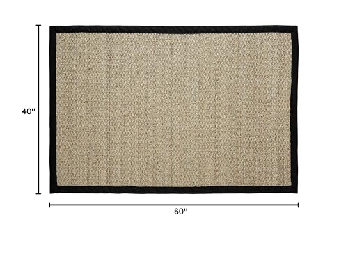 Chesapeake Seagrass Area Rug with Black border (40"x60")