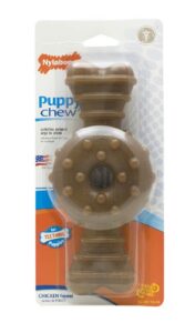 nylabone just for puppies souper chicken flavored puppy dog ring bone teething chew toy