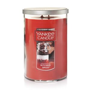 yankee candle kitchen spice scented, classic 22oz large tumbler 2-wick candle, over 75 hours of burn time, ideal as a gift or decorative centerpiece