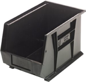 quantum storage systems recycled qus242br solid part organizer black bins 14" l x 9" w x 8" h 12 pack