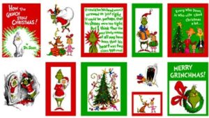 how the grinch stole christmas panel fabric by the panel - ade-11224-223 holiday