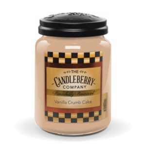 candleberry candles | strong fragrances for home | hand poured in the usa | highly scented | 135 hour burn time | large jar 26 oz (vanilla crumb cake)