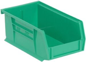 quantum qus220 plastic storage stacking ultra bin, 7-inch by 4-inch by 3-inch, green, case of 24