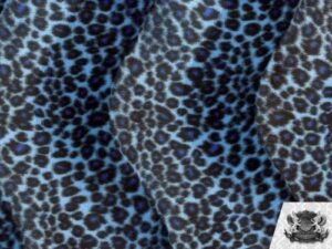 velboa faux/fake fur cheetah blue fabric by the yard