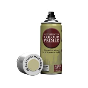 the army painter color primer spray paint, skeleton bone, 400ml, 13.5oz - acrylic spray undercoat for miniature painting - spray primer for plastic miniatures