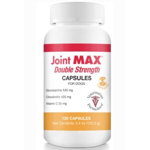 pet health solutions joint max double strength (ds) capsules for dogs, glucosamine, chondroitin, vitamins and antioxidants, hip and joint pain relief and support supplement - made in usa, 120 tablets