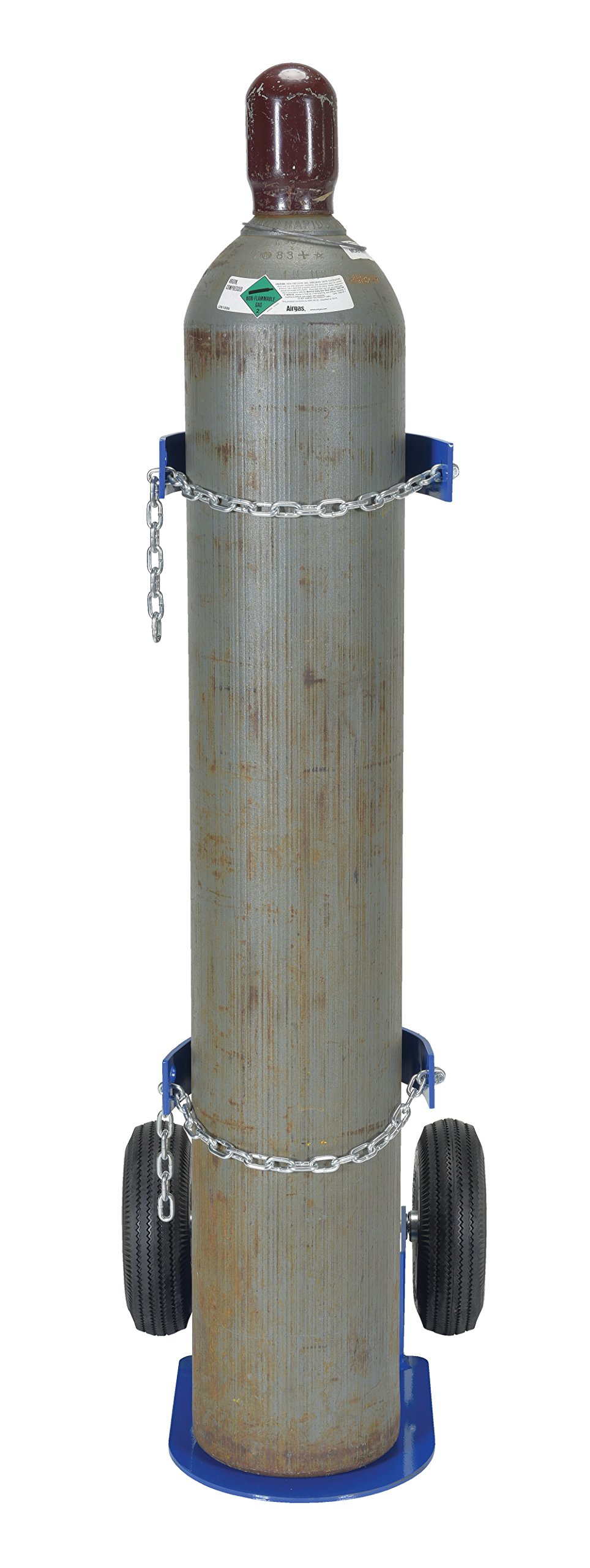 Vestil CYL-D-1-PN Cylinder Dolly with Pneumatic Wheel, Steel, 25-1/16" Length, 17-7/16" Width, 54-1/16" Height