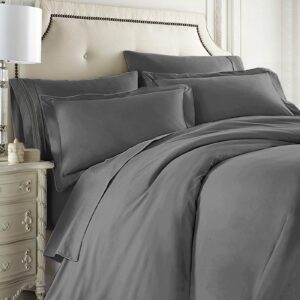 clara clark complete 7 piece bedding set, - set includes; sheets, duvet cover, and pillow covers.