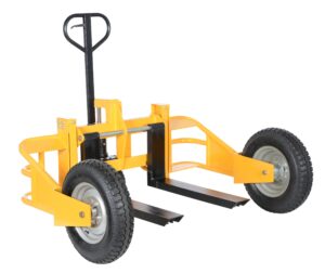 vestil all-t-hd heavy duty all terrain pallet truck, 2500 lbs capacity, 32" length x 12" - 26-3/4" width fork