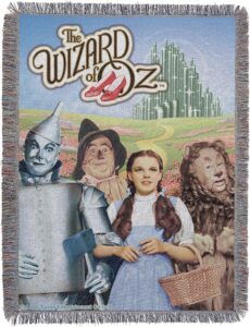 northwest warner brothers wizard of oz, 'group' woven tapestry throw blanket, 48' x 60', multi color