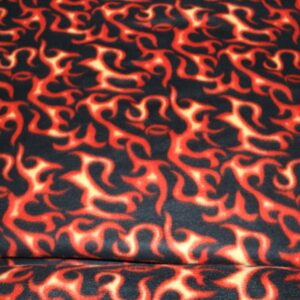 Fleece Printed MISC Flame Print Fabric by The Yard