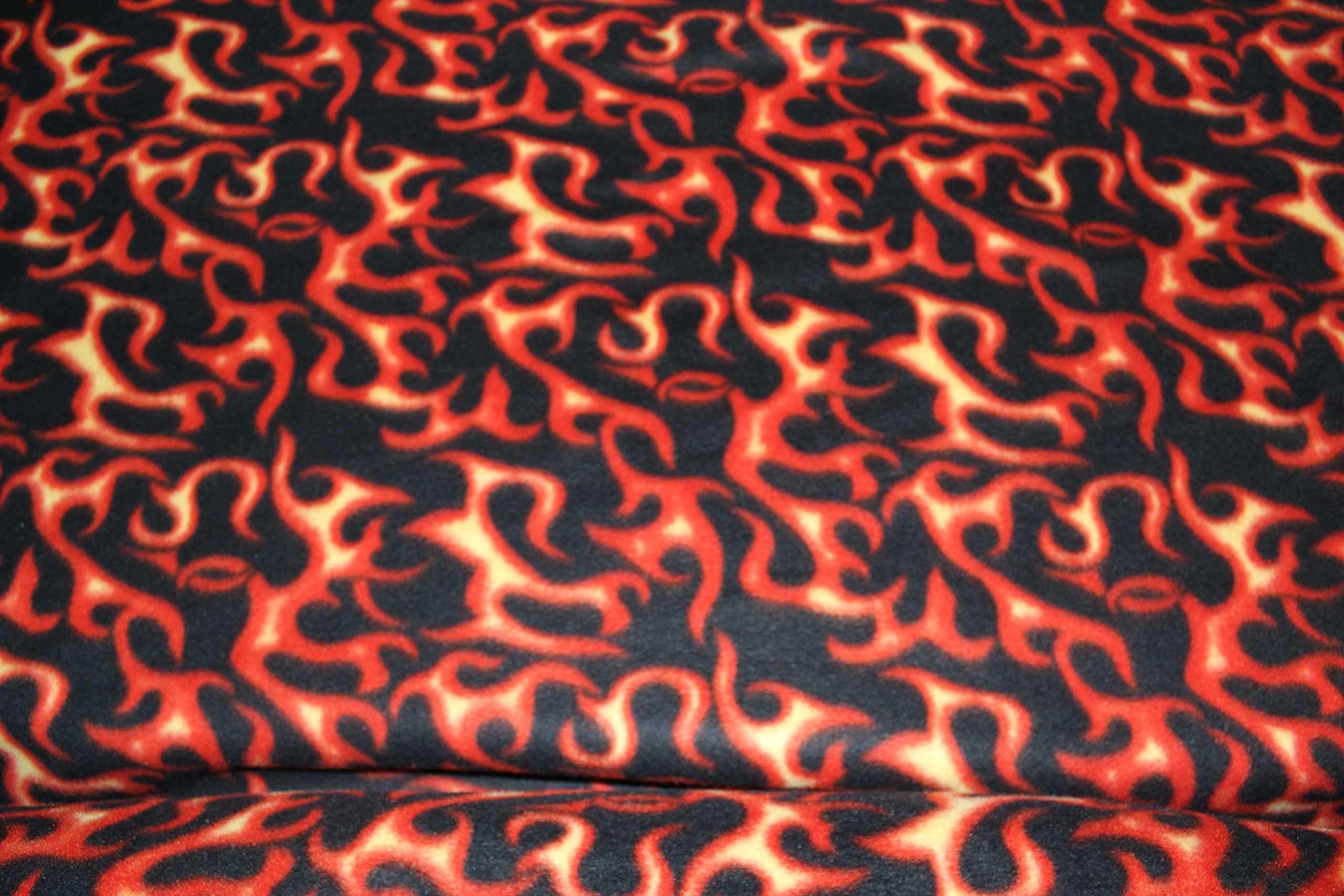 Fleece Printed MISC Flame Print Fabric by The Yard