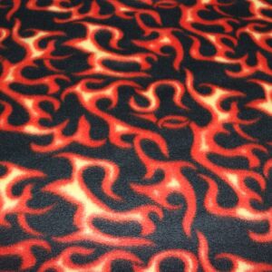 Fleece Printed MISC Flame Print Fabric by The Yard