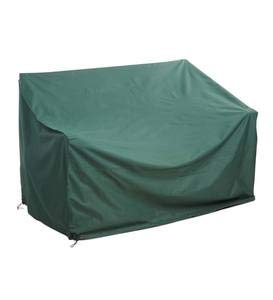 plow & hearth loveseat outdoor furniture cover | all-weather | water-repellent | cloth-like polyester | resists fading | toggle closure | reinforced seams | 64" l x 34" w x 34" h | green