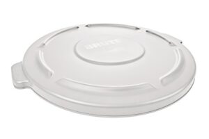 rubbermaid commercial brute® trash can lid, white, 55 gallon, fg265400yel