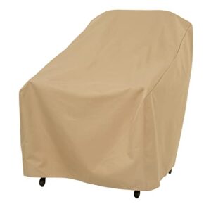 modern leisure basics patio chair cover - weather-resistant fabric - furniture protection perfect for patio, deck, and porch - 27" l x 34" w x 31" h - khaki