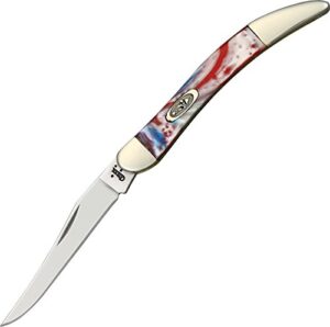 case cutlery 910096star star spangled banner corelon toothpick pocket knife with stainless steel blade, red, white and blue mixed corelon