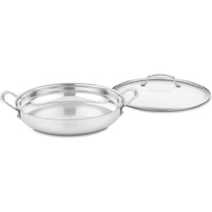 cuisinart contour stainless 12-inch everyday pan with glass cover