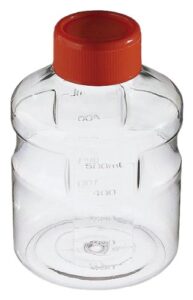 corning 430518 polystyrene cylindrical 1000ml easy grip disposable storage bottle, with 45mm orange hdpe cap (case of 24)