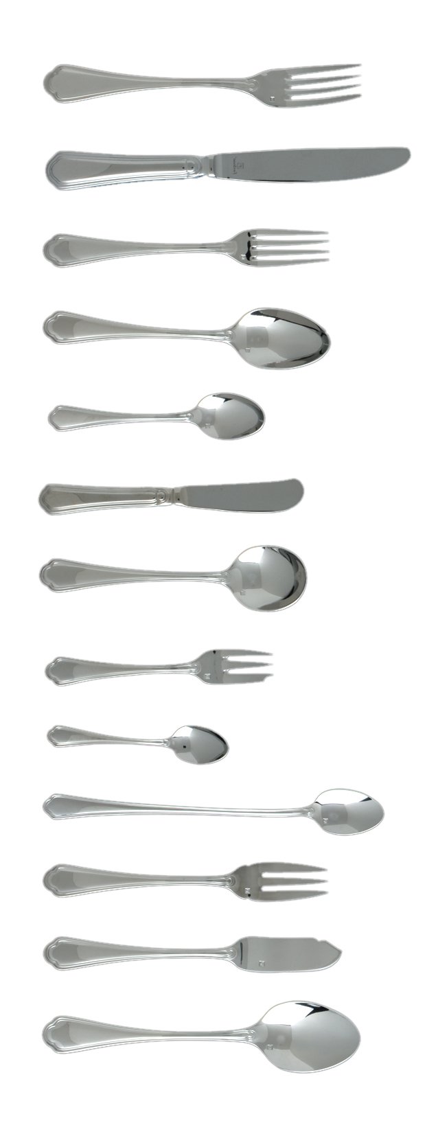 Fortessa Medici 18/10 Stainless Steel Flatware, 5 Piece Place Setting, Service for 1